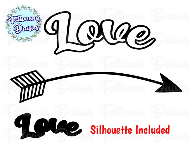 LOVE con FLECHA en SVG Amor Decoración de San Valentin Día | Etsy
