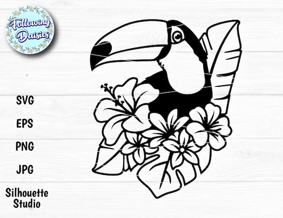 TOUCAN in SVG Floral Toucan Flowers Svg Spring Tropical | Etsy Australia