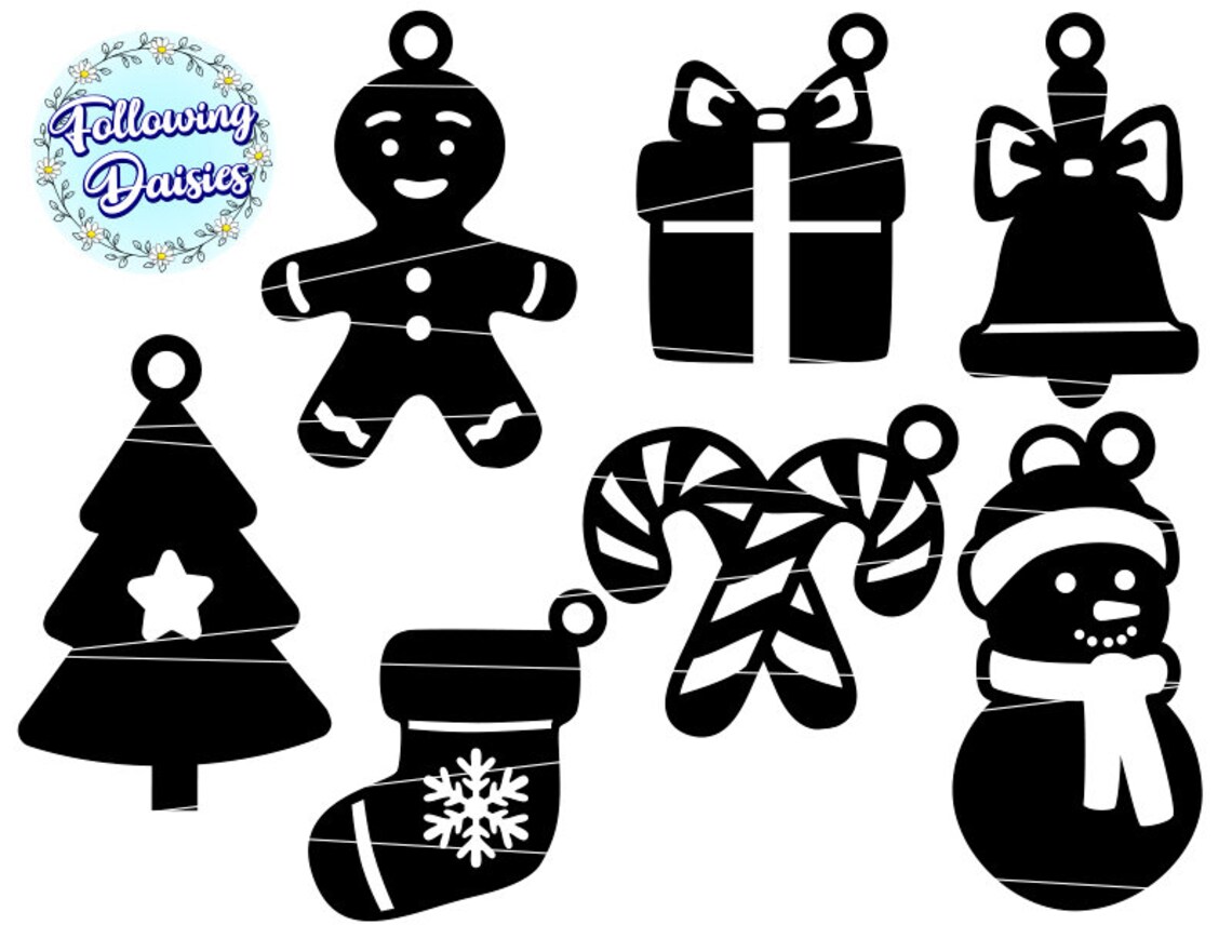 CHRISTMAS BUNDLE in SVG Format, 15 Christmas Ornaments, Christmas ...