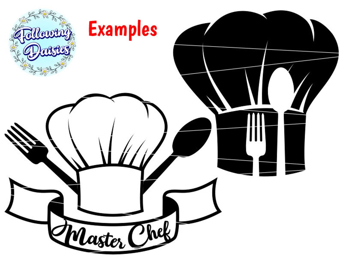 MASTER CHEF Pack En SVG Chef Hat Paper Cut Template Svg | Etsy