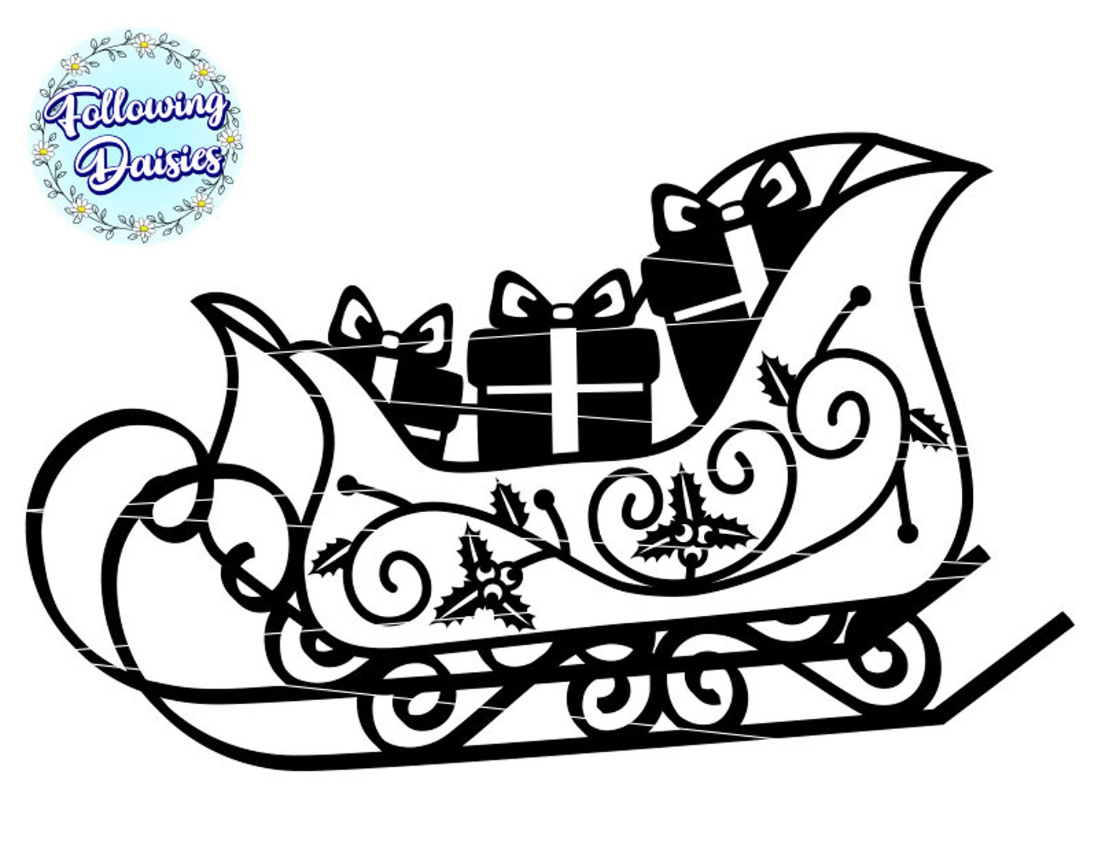 TRINEO de SANTA Claus en SVG Adornos Navideños Regalos - Etsy España