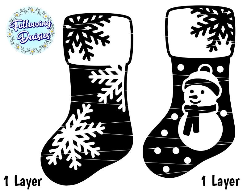 CHRISTMAS STOCKINGS in SVG Christmas Decorations Socks Svg - Etsy