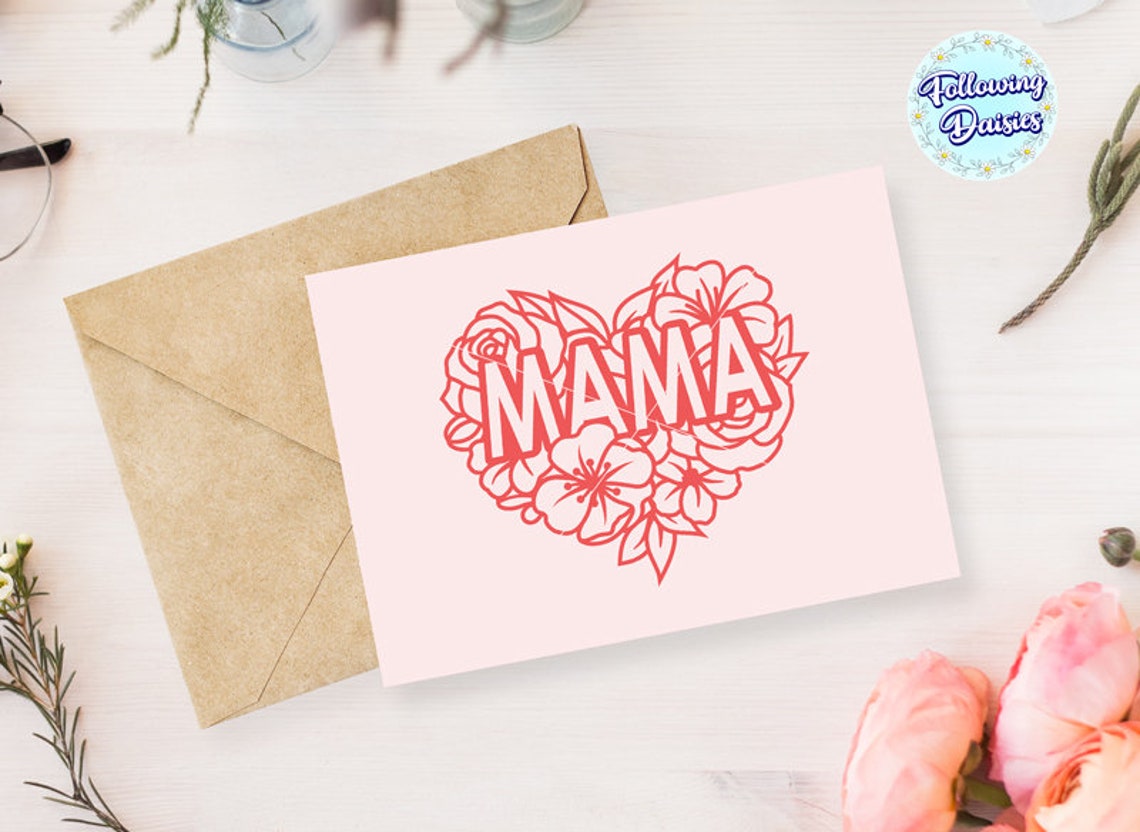 FLOWER HEART SVG Flowers Love Mama Svg Mothers Day Svg - Etsy