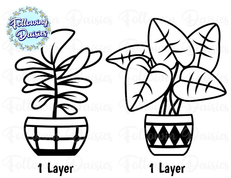 PLANTS in SVG Potted plants House plants Flower pot | Etsy