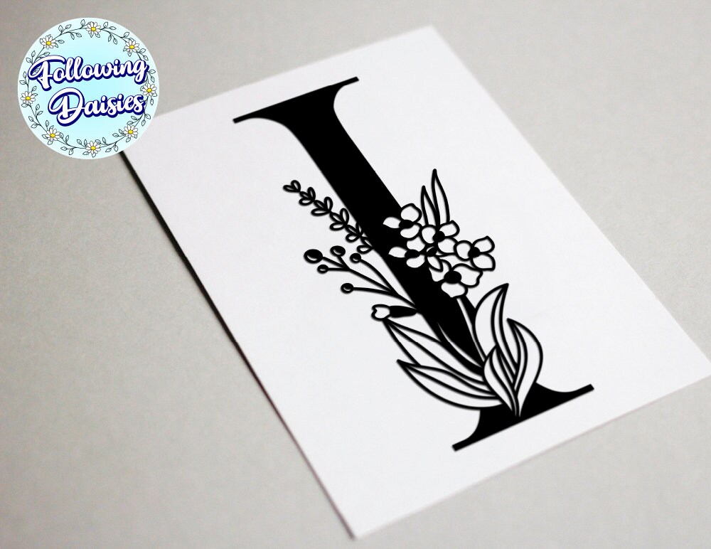 LETRA I Floral en SVG Letra I decorada con flores Archivos | Etsy