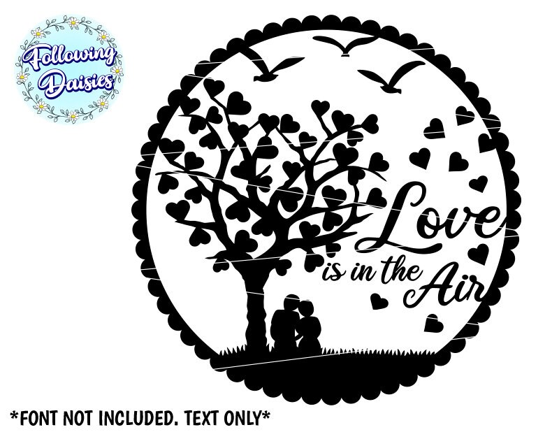 LOVE TREE Valentine's Day Love Cut File Landscape in - Etsy