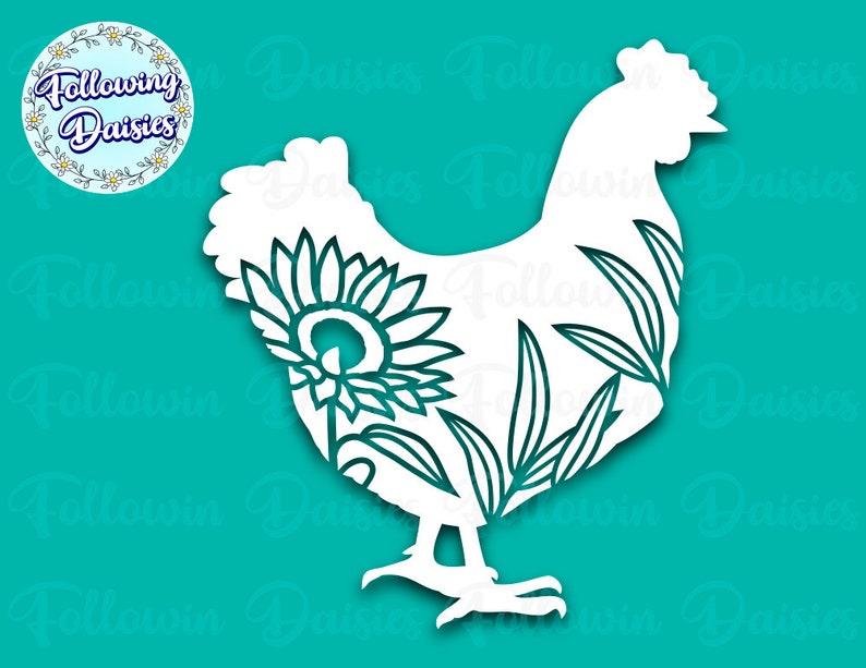 GALLINA FLORAL en SVG Silueta de gallina Granja Gallina con | Etsy