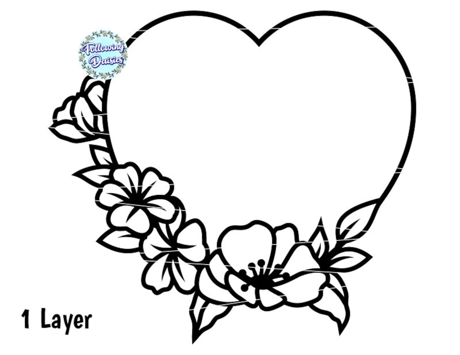 FLOWER HEART SVG Flowers Love Valentine's Day Floral - Etsy