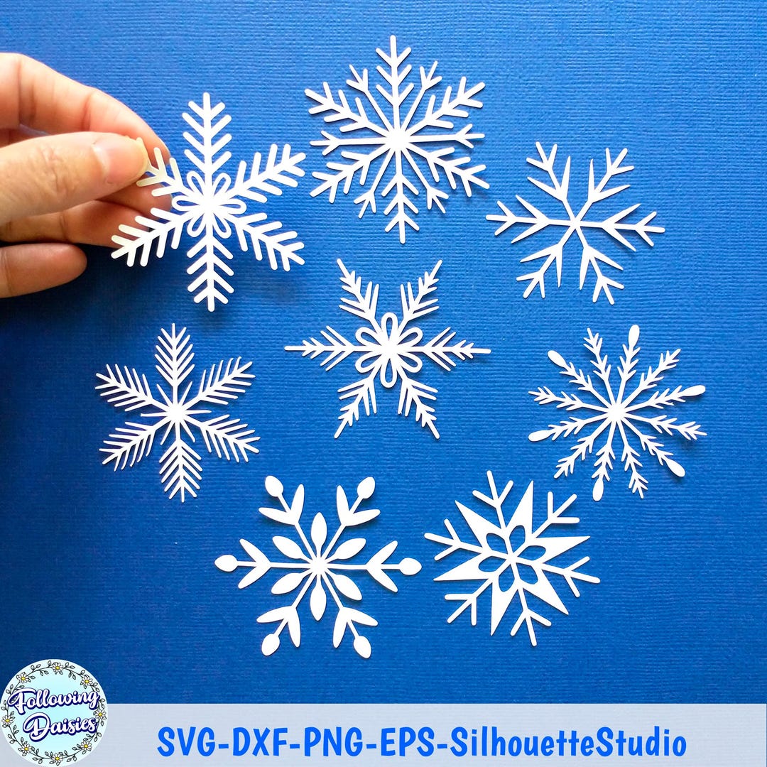 Snowflake SVG Bundle: 8 Christmas Snowflakes Cut Files for Cricut and ...