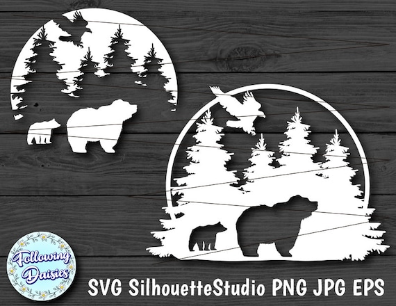 BEAR in the FOREST in SVG Baby Bear Instant Download Svg | Etsy