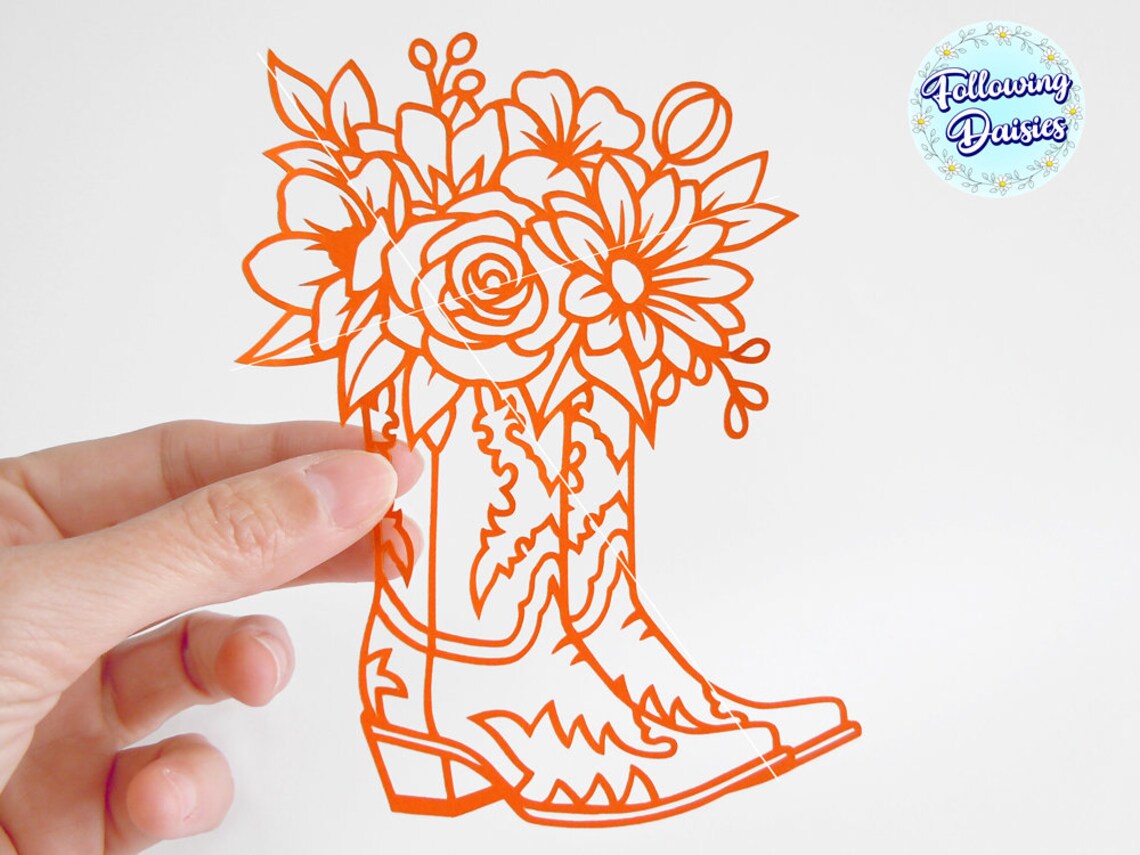 COWBOY BOOTS SVG, Boots Decorated With Flowers, Western, Rodeo, Ranch ...