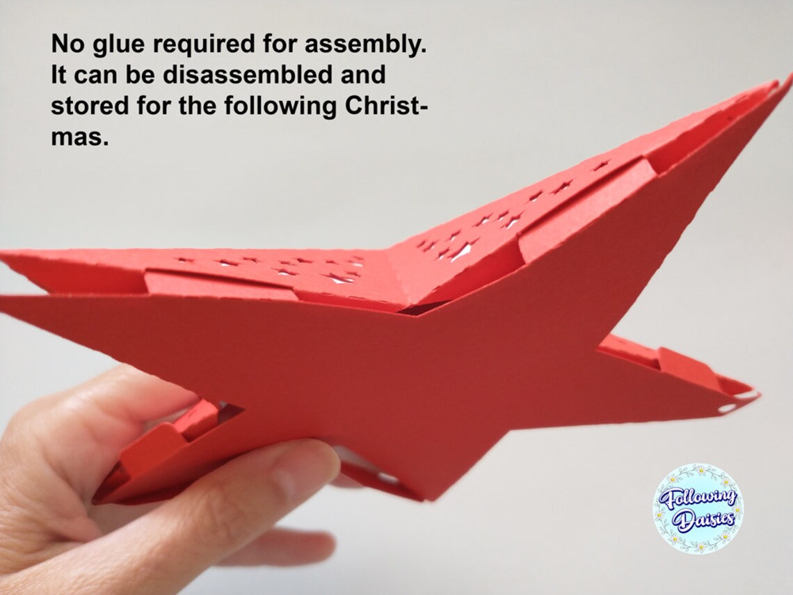 3D CHRISTMAS STAR SVG Christmas 3D Paper Star Christmas - Etsy