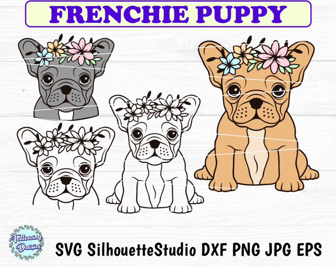 FRENCH BULLDOG SVG Frenchie Puppy With Crown Svg Frenchie - Etsy