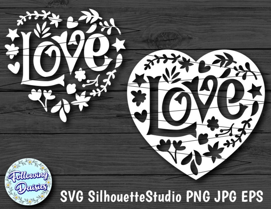 HEART SVG File Valentine's Day Love Cut File Birthday - Etsy