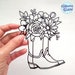 COWBOY BOOTS SVG, Boots With Flowers, Floral Cowboy Boots Svg, Western ...