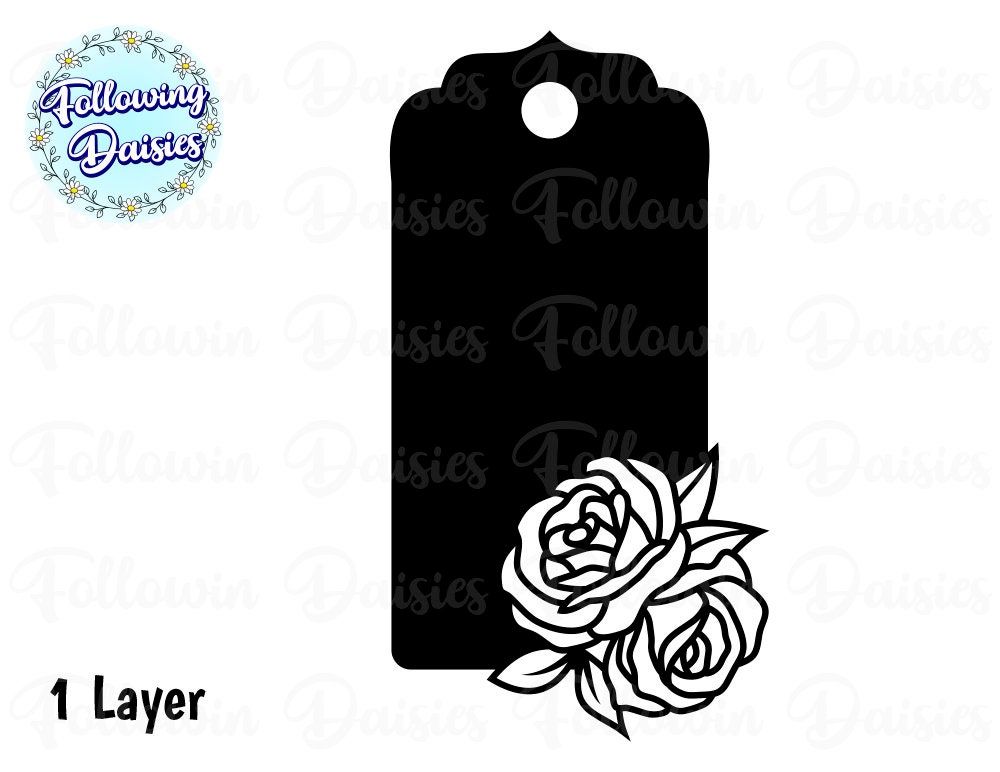 FLORAL TAGS SVG Roses Floral Decoration Flowers Gift Tags | Etsy