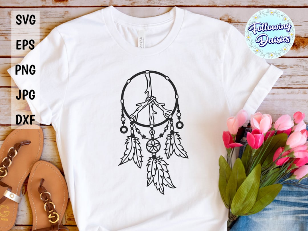 DREAMCATCHER SVG, Peace Symbol Svg, Feather Monogram Svg, Mystical ...