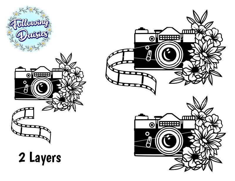 CAMERA in SVG Retro Photo Camera Floral Photographer - Etsy
