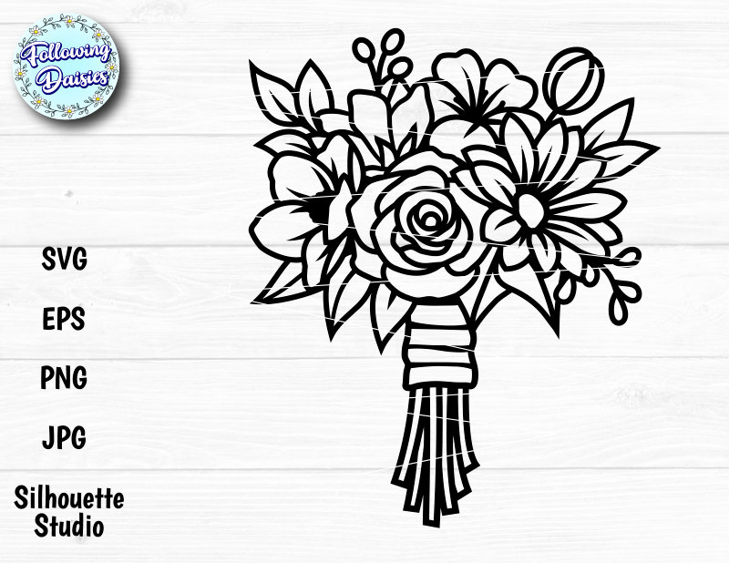 BOUQUET of FLOWERS SVG Flowers Cur File Floral - Etsy