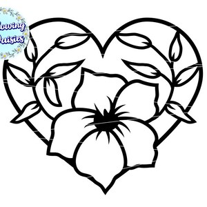 FLOWER HEART SVG, Flowers, Love, Valentine's Day, Floral Heart, Paper ...