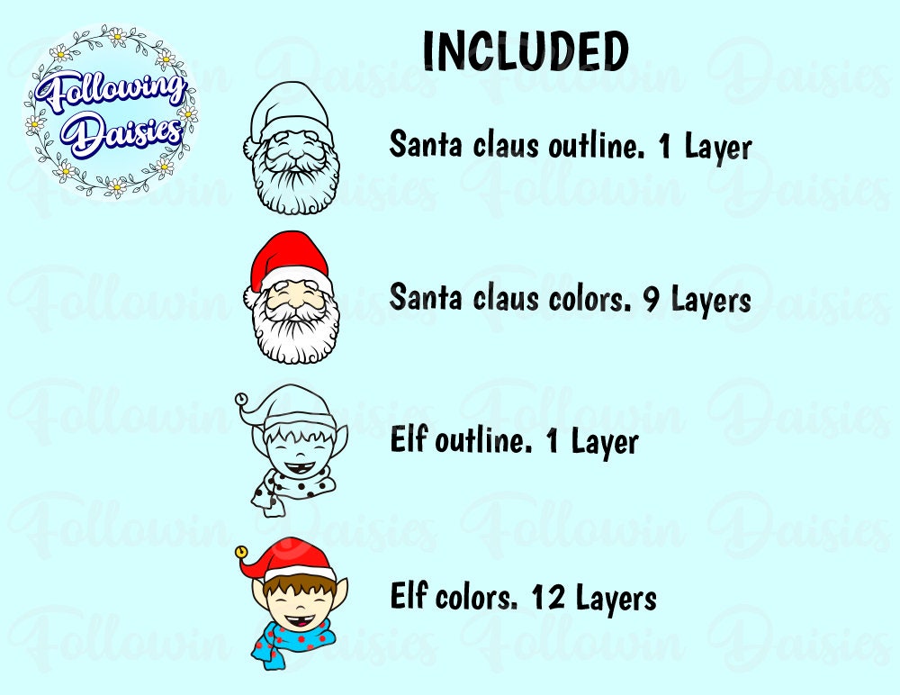 SANTA CLAUS and Elf in SVG Christmas templates en svg | Etsy