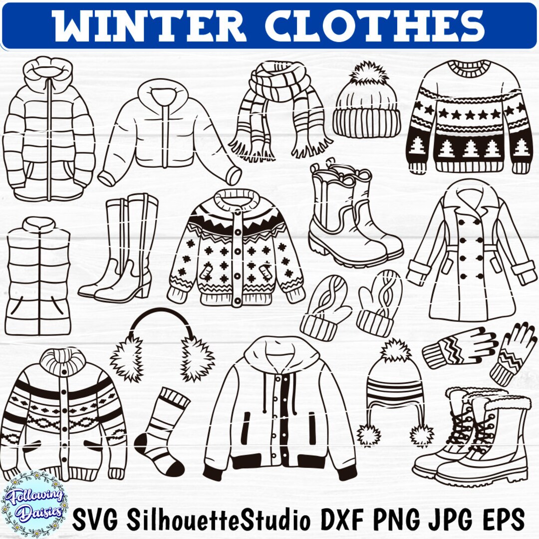 WINTER CLOTHES SVG, Winter Hat Svg, Winter Svg Files for Cricut, Winter ...