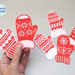 WINTER MITTENS SVG, Christmas Ornamentes, Cricut & Silhouette Cut Files ...