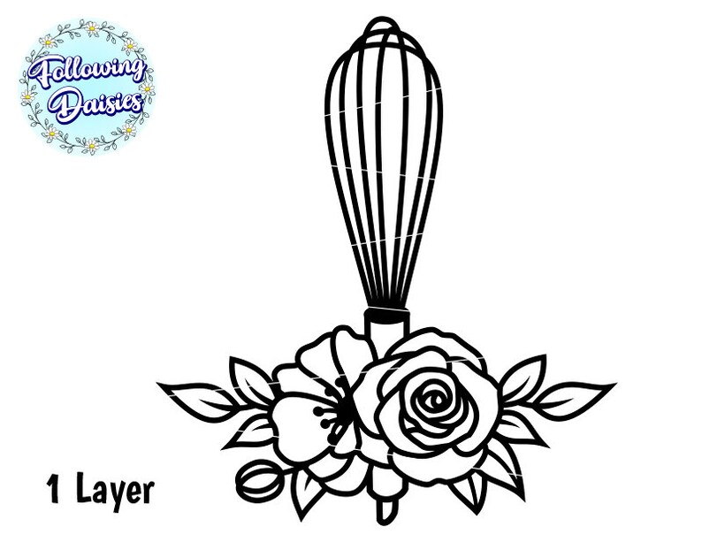 COOK in SVG Baker Egg Beater Flowers Baking Cut File - Etsy