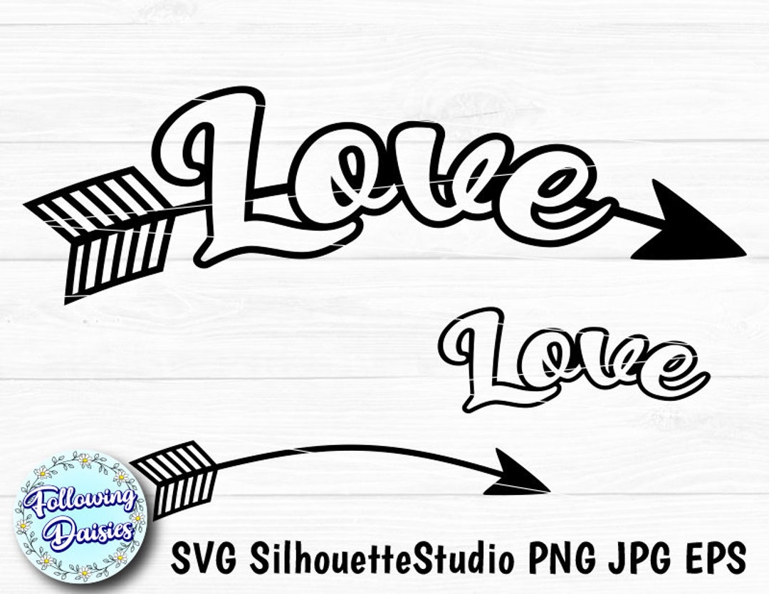 LOVE con FLECHA en SVG Amor Decoración de San Valentin Día - Etsy España