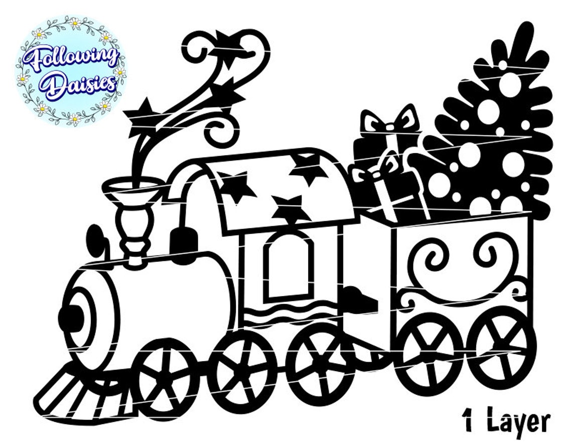 CHRISTMAS TRAIN in SVG Kids Gifts Christmas Templates | Etsy