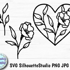 FLOWER HEART SVG, Flowers, Love, Valentine's Day, Floral Heart, Paper ...