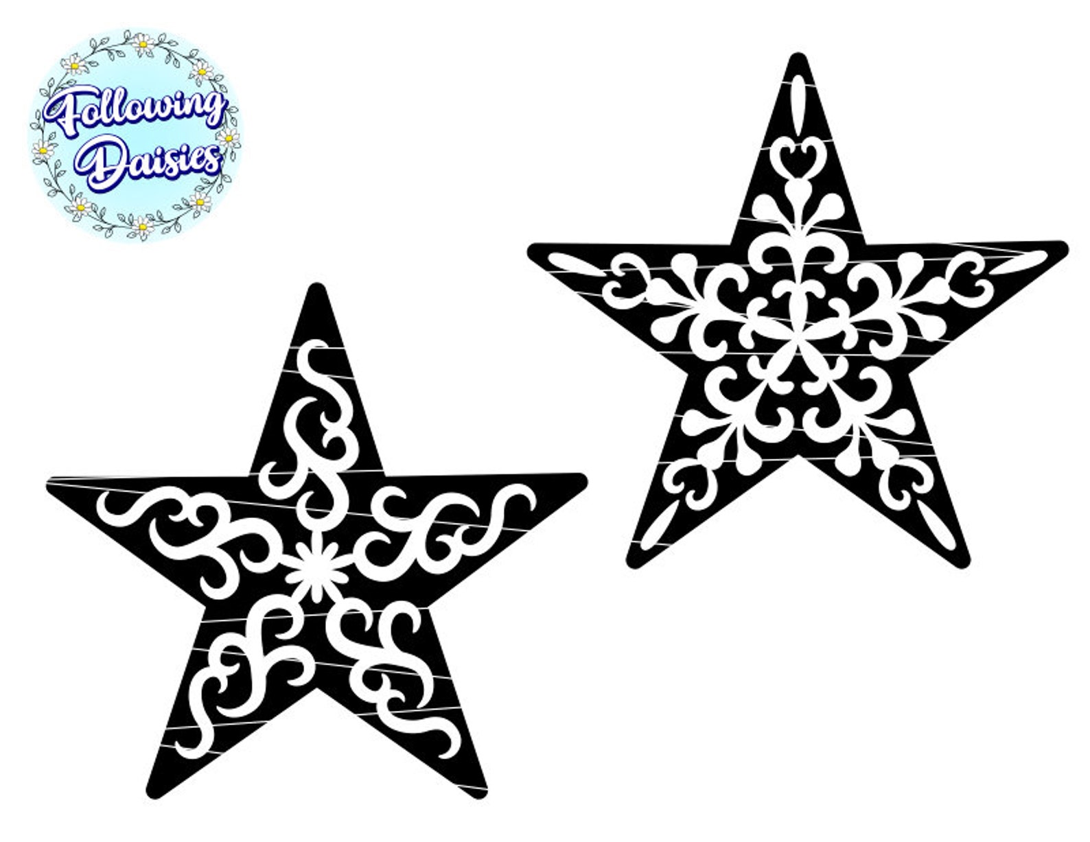 CHRISTMAS STARS SVG No2 Christmas Decorations Christmas - Etsy