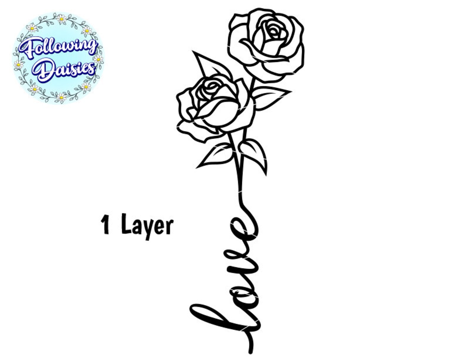 LOVE FLORAL in SVG, Roses Bouquets, Love Flowers, Floral, Love Cut File ...