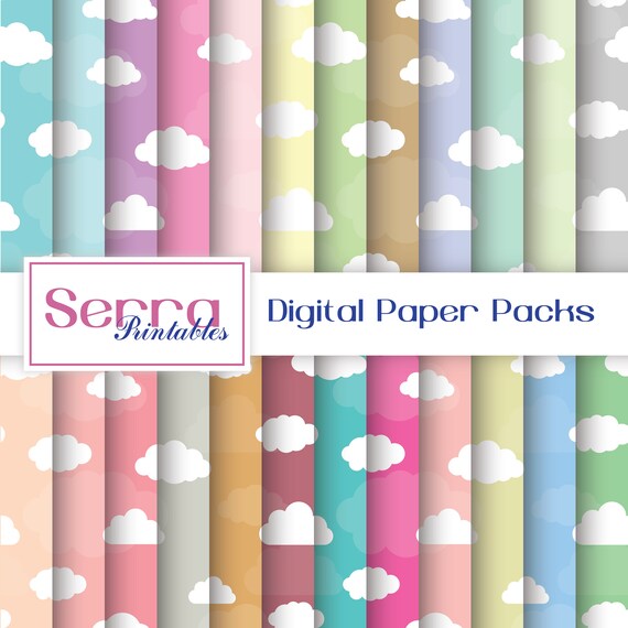 Seamless Clouds Patterns Seamless Clouds Digital paper | Etsy
