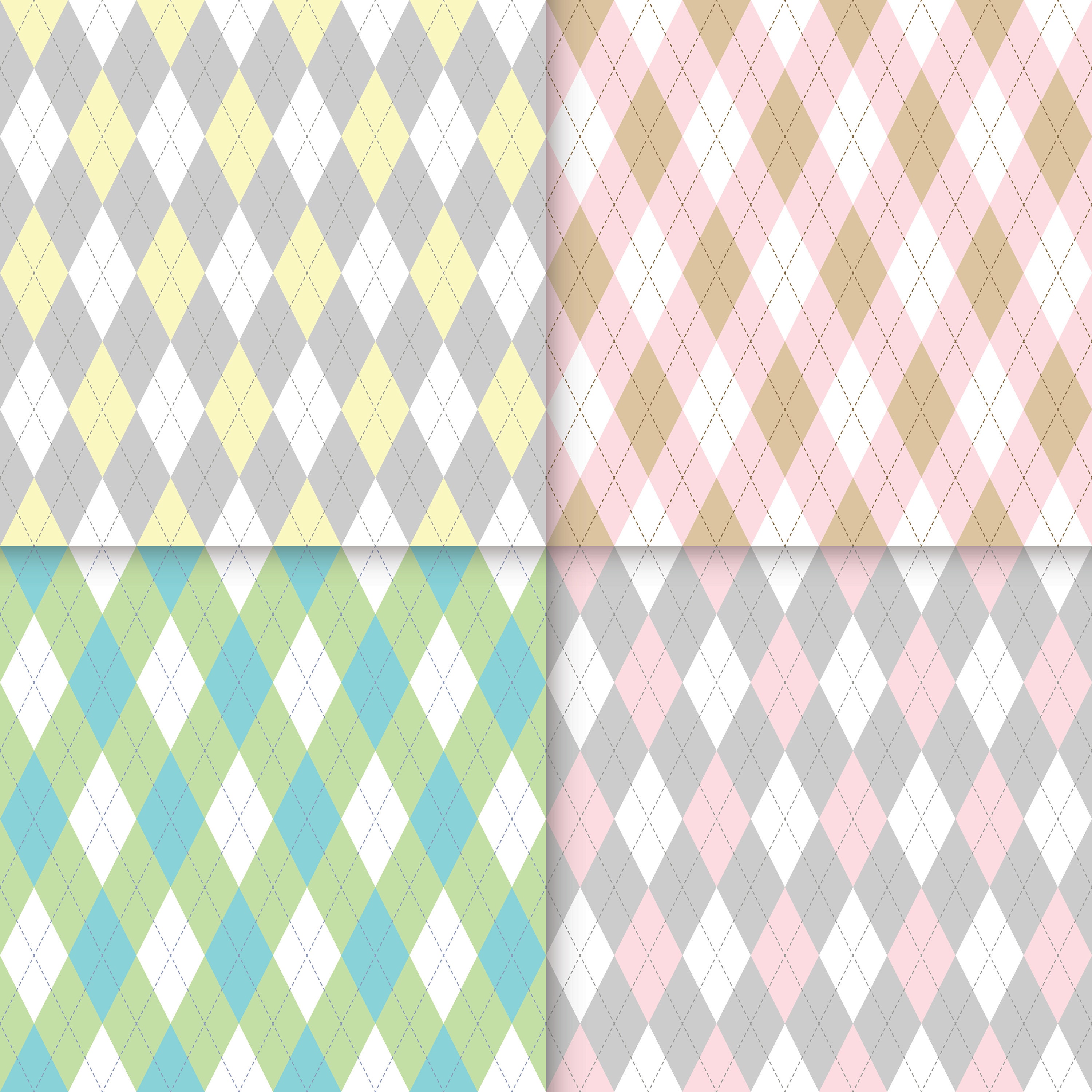 Seamless Argyle Patterns, Seamless Argyle Digital Paper, Seamless ...