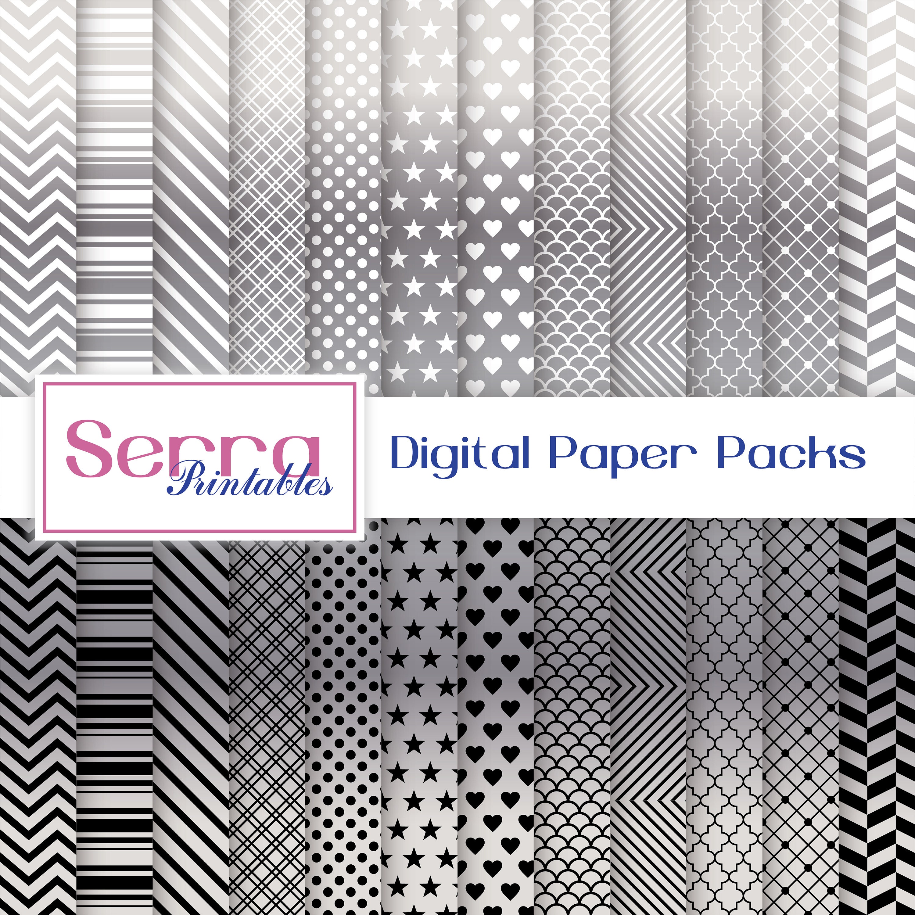 Silver Basic Patterns, Silver Digital Paper, Silver Basic Textures ...