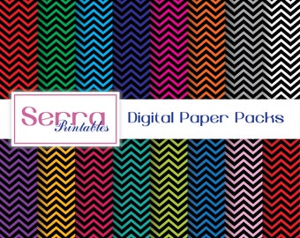 Chevron Digital Paper - Etsy
