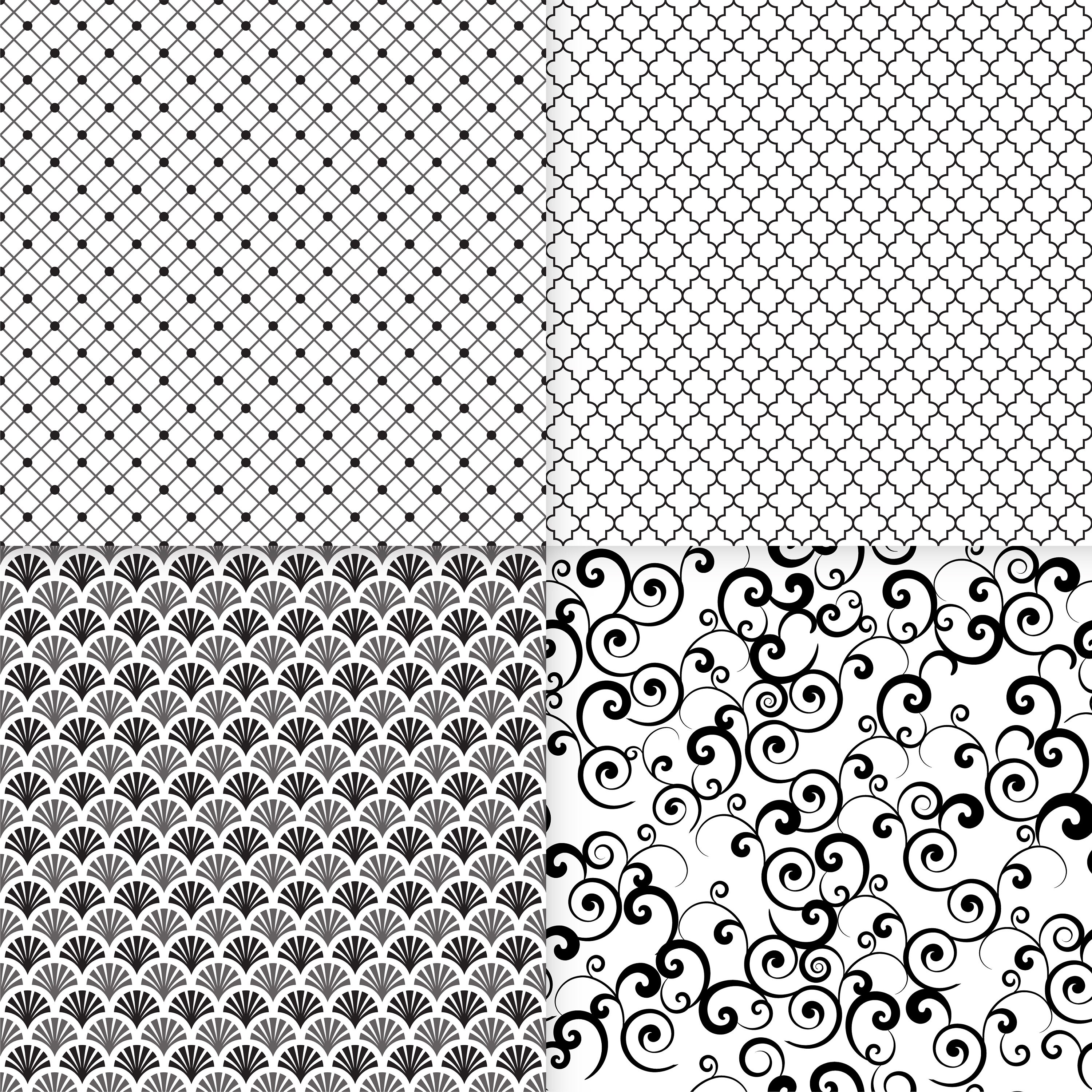 Seamless Black and White Basic Patterns, Seamless Black and White ...
