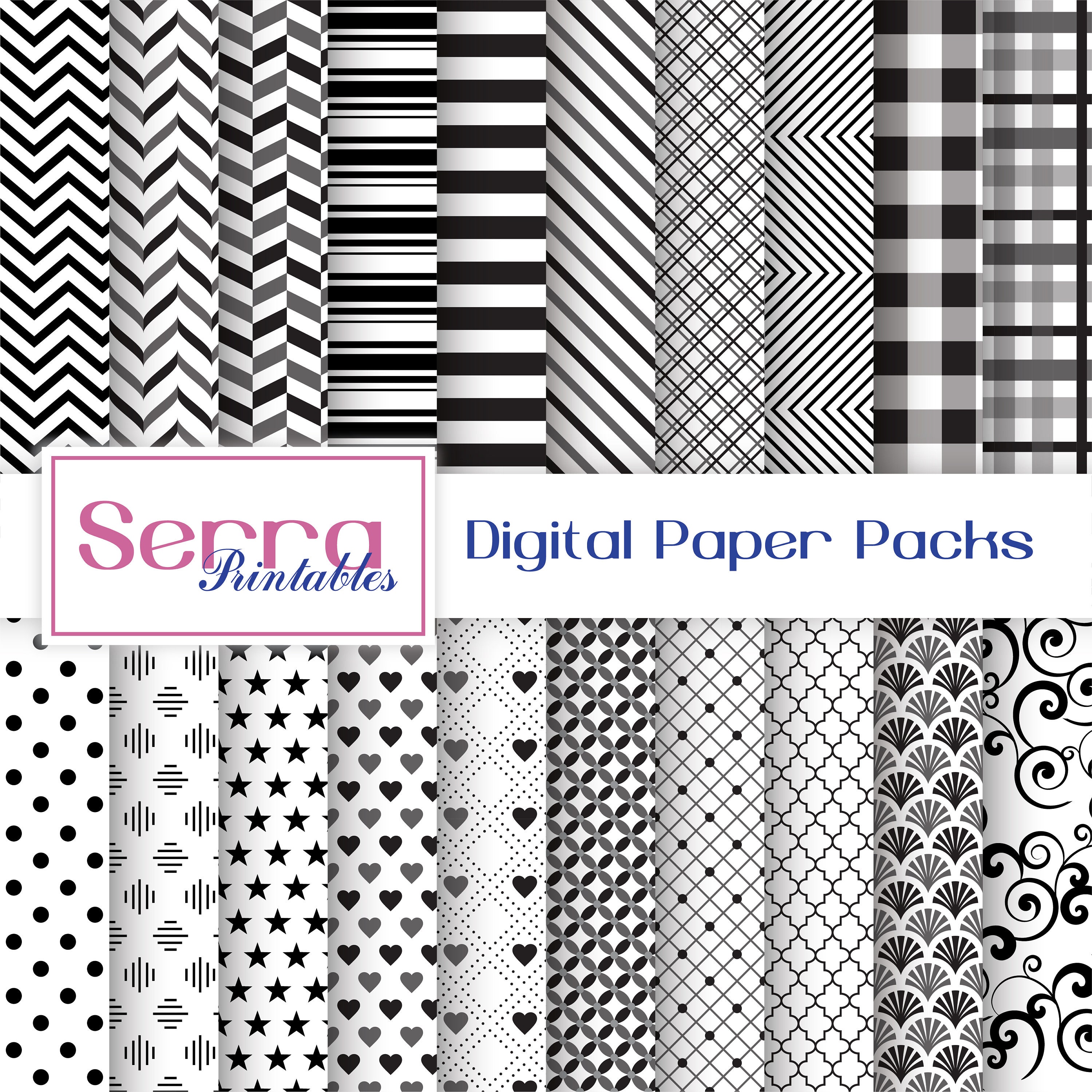 Seamless Black and White Basic Patterns, Seamless Black and White ...