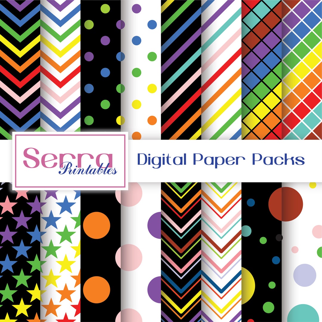 Seamless Rainbow Colors Patterns, Seamless Rainbow Colors Digital Paper ...