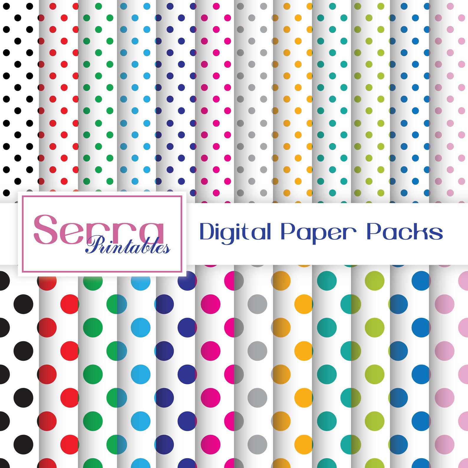 Seamless Polka Dot Basic Patterns, Seamless Polka Dot Digital Paper ...