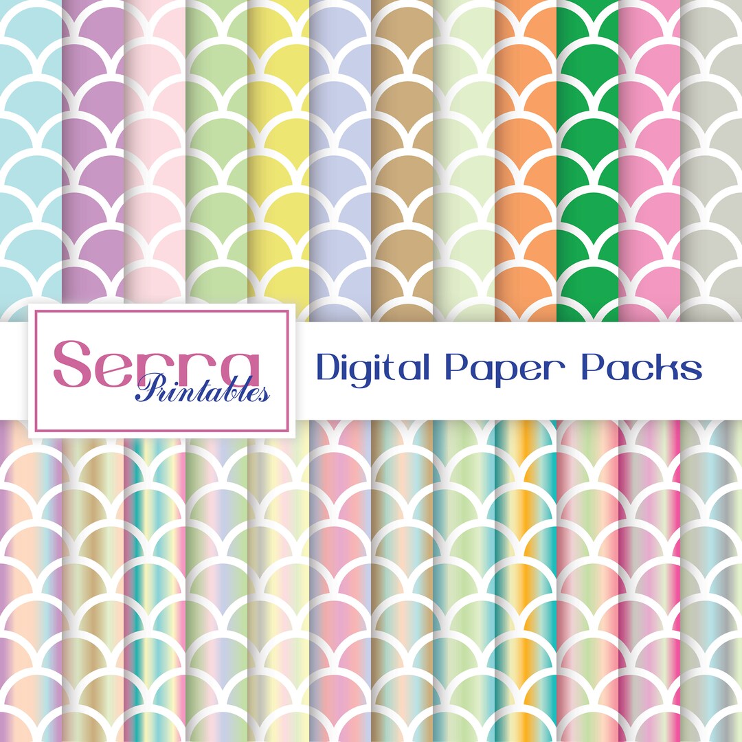 Seamless Fish Scales Patterns, Seamless Fish Scales Digital Paper ...