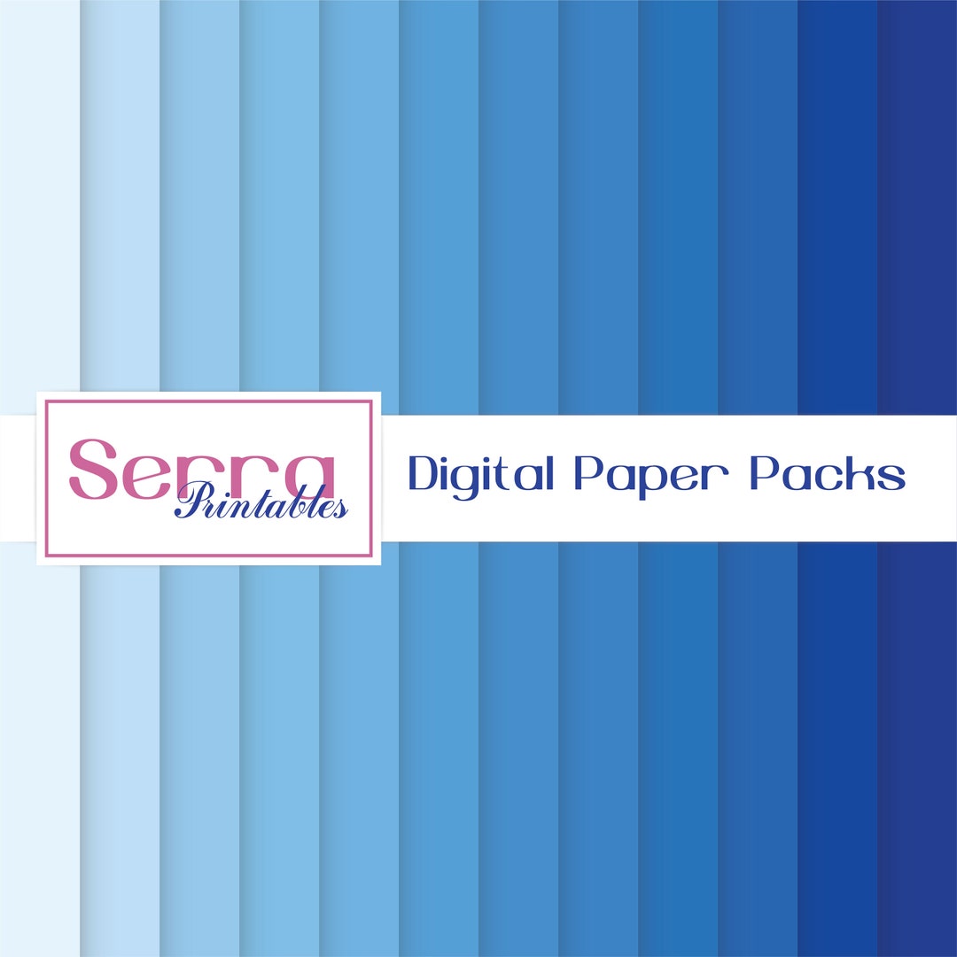 Shades of Blue Digital Paper Pack - Etsy
