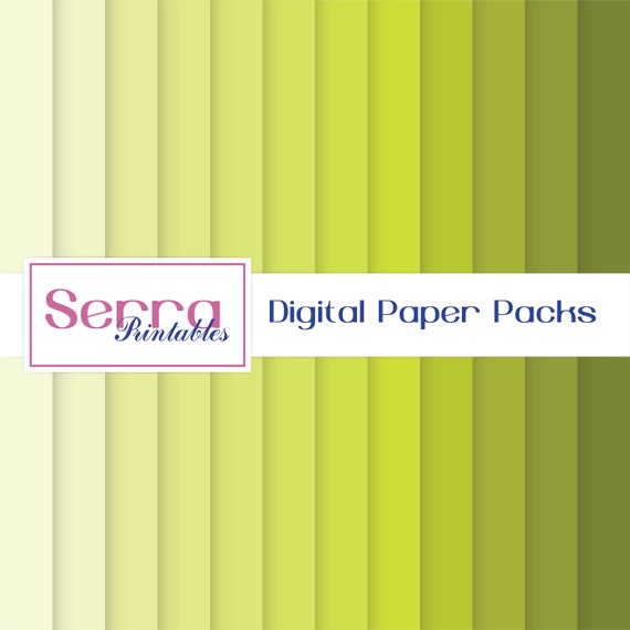 Shades of Lime Digital Paper Pack | Etsy