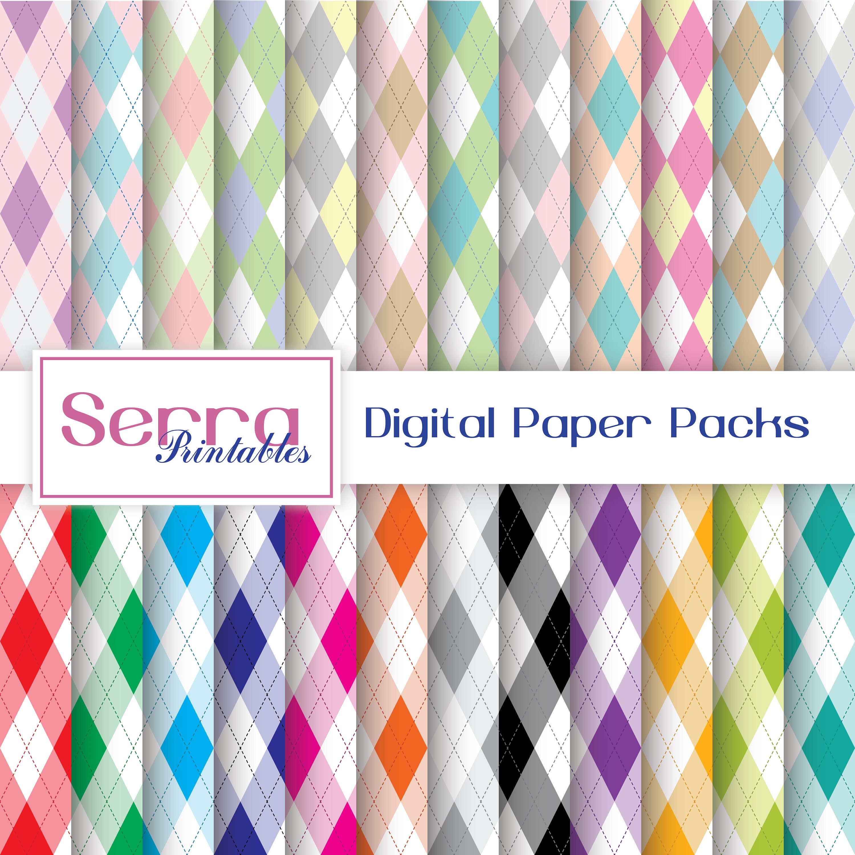 Seamless Argyle Patterns, Seamless Argyle Digital Paper, Seamless ...