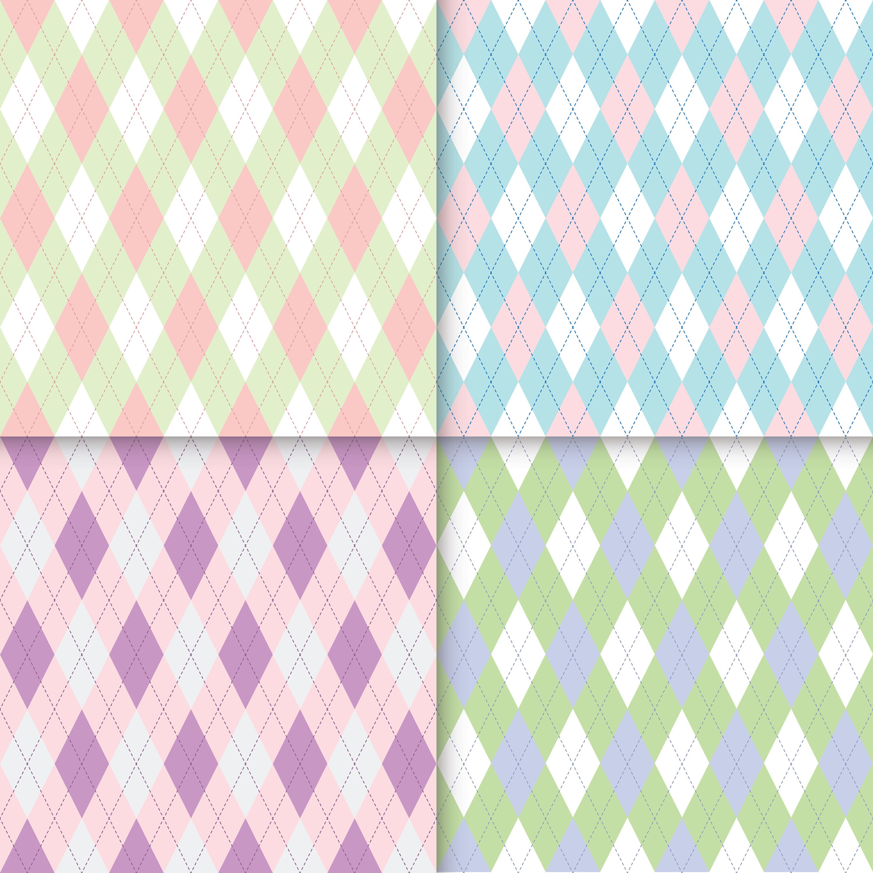 Seamless Argyle Patterns, Seamless Argyle Digital Paper, Seamless ...