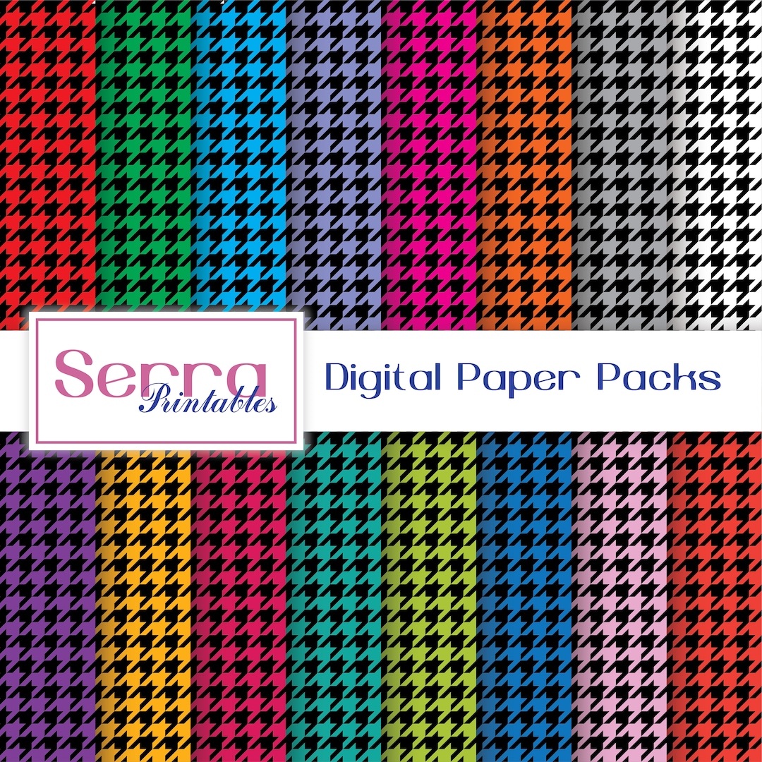 Seamless Houndstooth Patterns, Seamless Houndstooth Digital Paper ...