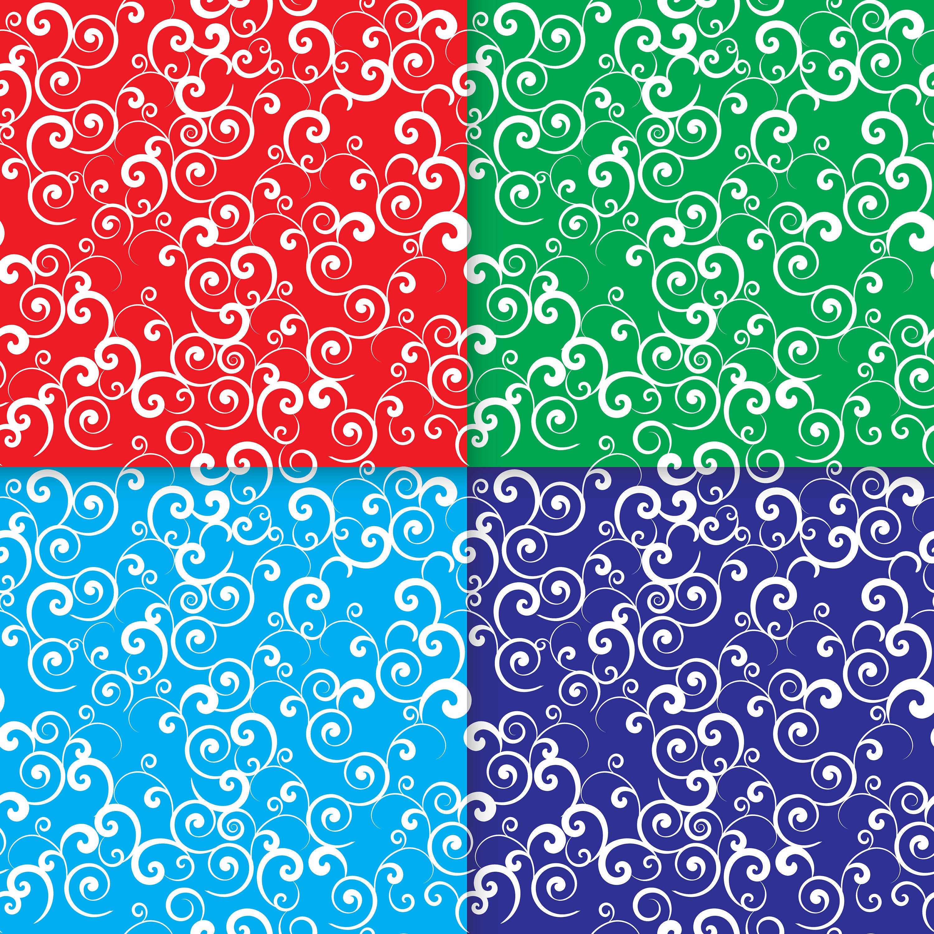 Seamless Swirls Patterns, Seamless Swirls Digital Paper, Seamless ...