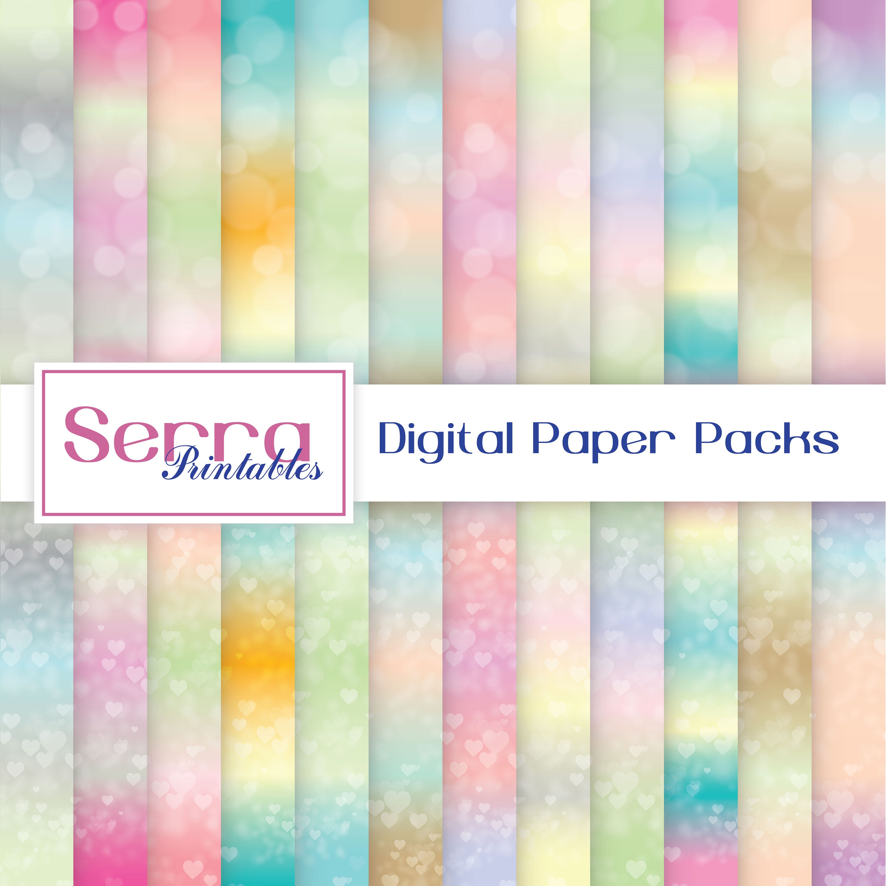 Papercraft Seamless Colorful Bokeh Digital paper Seamless Colorful ...