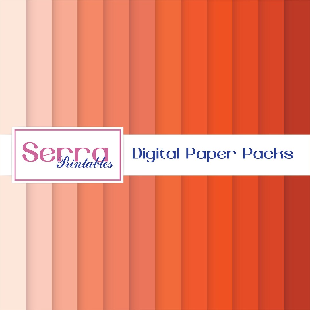 Shades of Orange Digital Paper Pack - Etsy